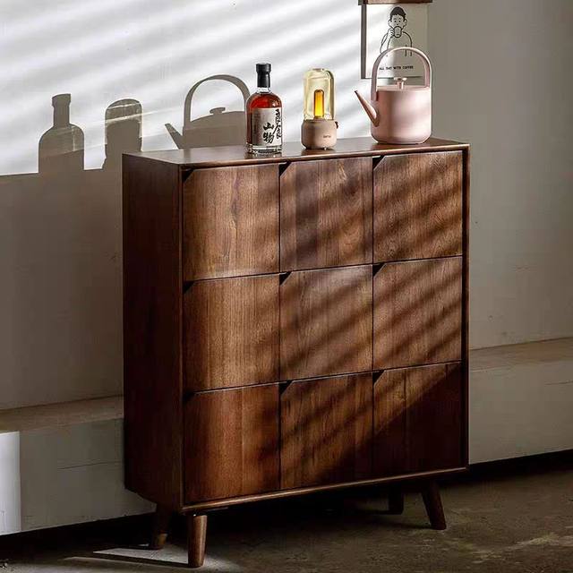 Nordic Wind Wooden Fighting Cabinet solid wood nine bucket cabinet ...