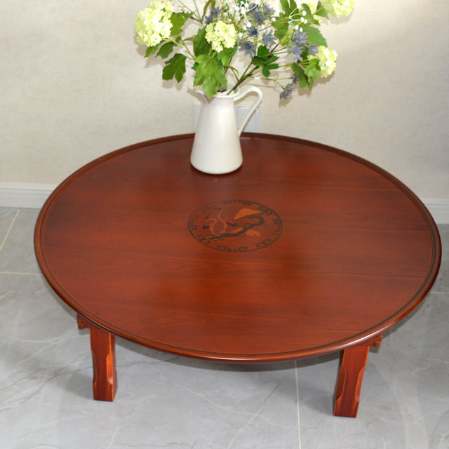 Korean round table Kang table table Korean Kang table mahjong folding ...