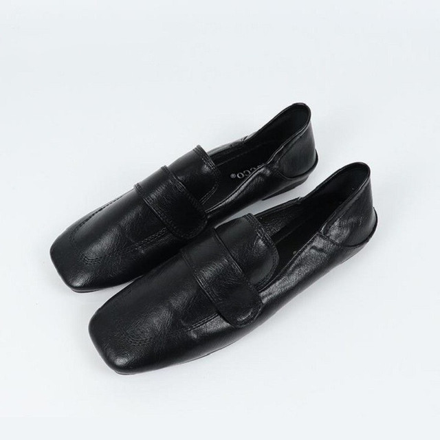 Lefu Shoes Grandma Shoes European Station soft leather single shoes ...