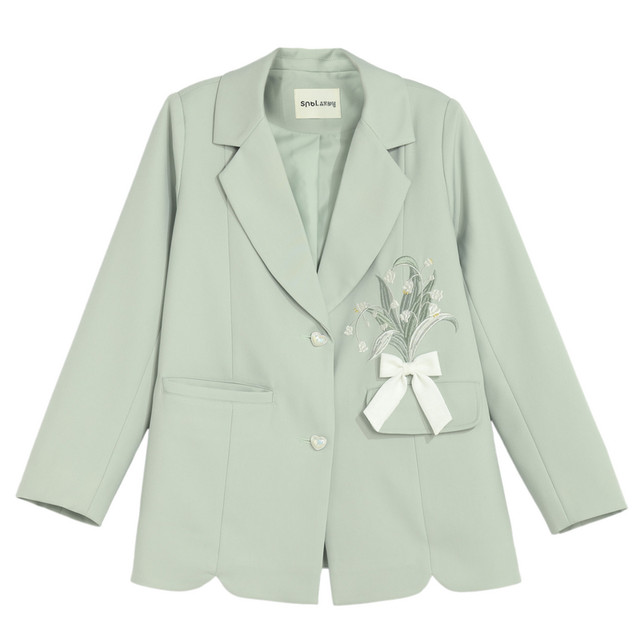 Sweet temperament, commute model, mint green mid -long long -length ...