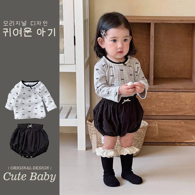 2025 baby spring clothes, small-month-age baby split set, super Korean ...