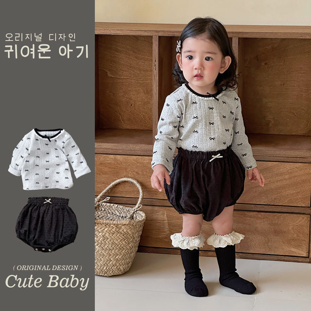 2025 baby spring clothes, small-month-age baby split set, super Korean ...