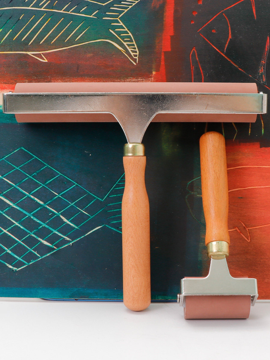 Huiyoumei Advanced Printmaking Roller - Red Ink Roller 1cm, 1.5 inch, 3 ...