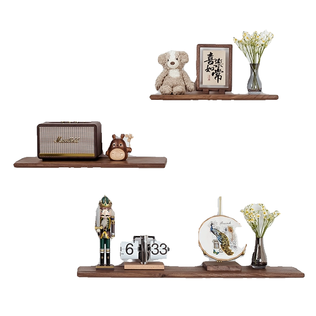 Woodworking workshop solid wood one-word shelf hanging wall rack living ...