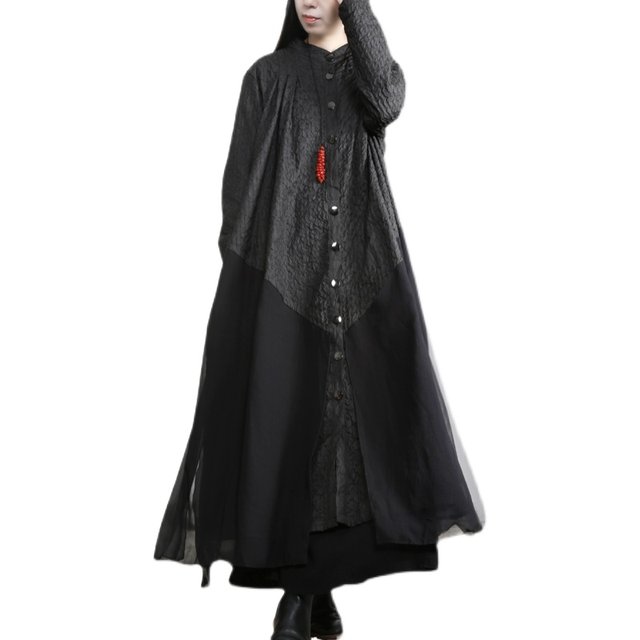 Xi style retro design windbreaker women's original splicing spring and ...