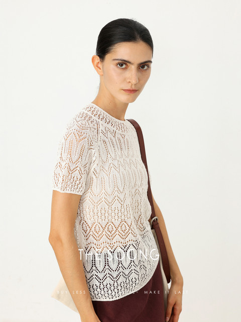 Thesoong/Lace and Paper-Like Fabric Classic Interpretation Hollow-Out ...