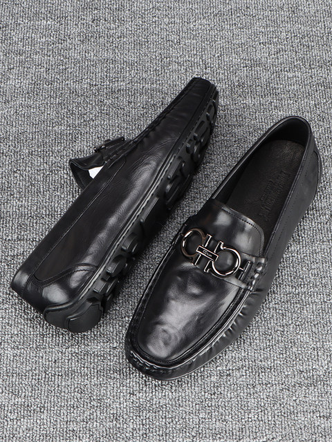 Pure leather beans shoes men's shoes 2024 new trendy and fashionable ...