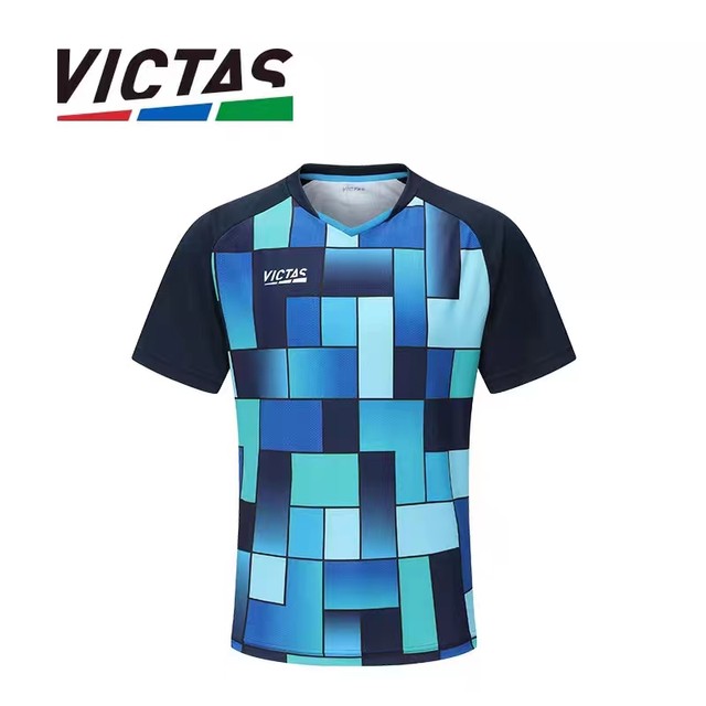 VICTAS Victor Table Tennis Games Short -sleeved T -shirt 086108 Colorful Sweet Specific Table ...