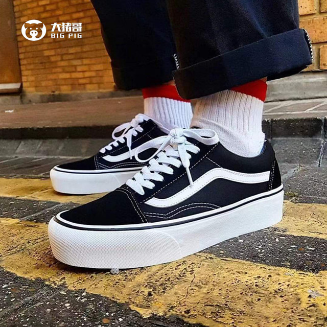 VANS women's shoes with thick bottom increase OLD SKOOL PLATFORM puffed ...