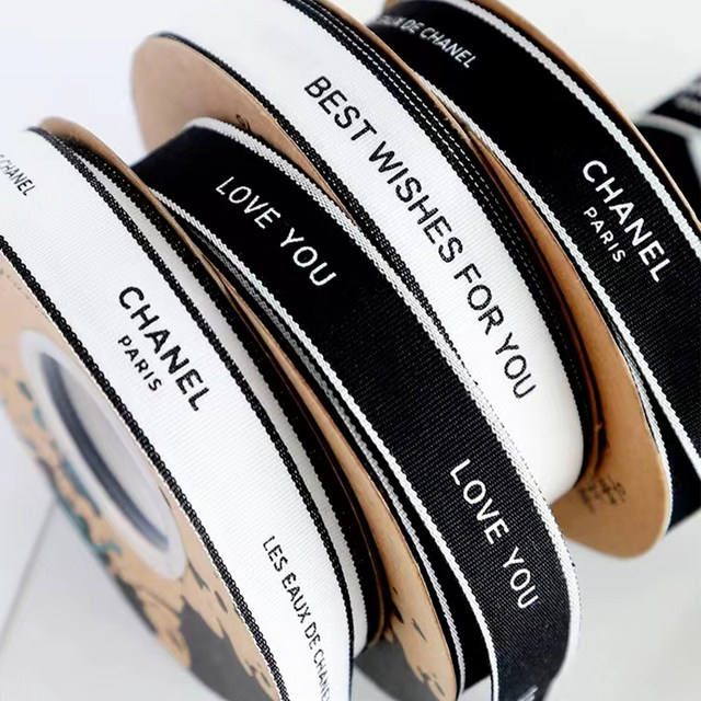 Flower Love New Bouquet Ribbon Printed English Ribbon Threaded Cotton ...