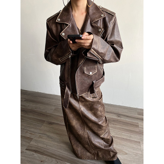 AcupStudio Jiang Shangyou motorcycle style zipper design leather jacket ...