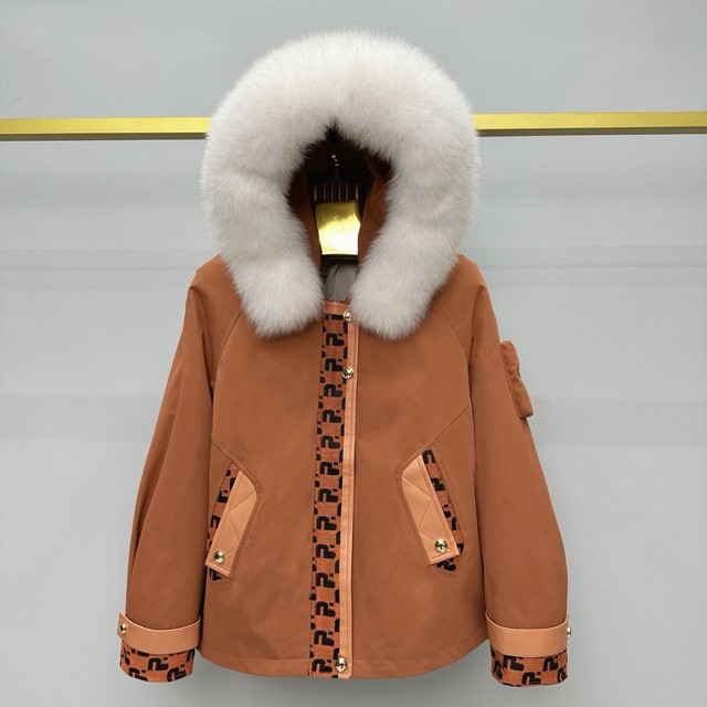 Parker women's short fashion Korean fur coat fox fur collar removable ...