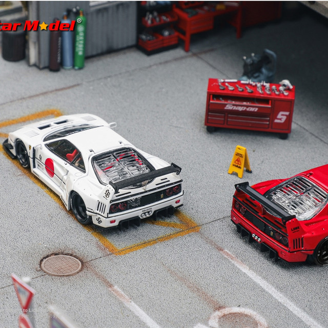 Ferrari F40LB wide-body modified car StarModel 1:64 open rear cover ...