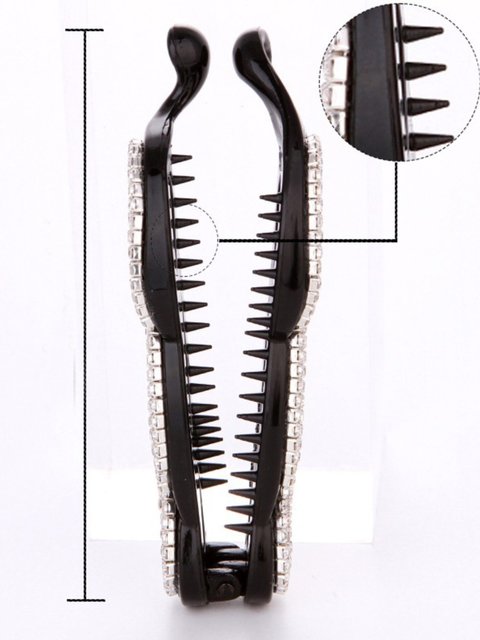 Diamond-in banana clip small hair volume Korean vertical clip ponytail ...