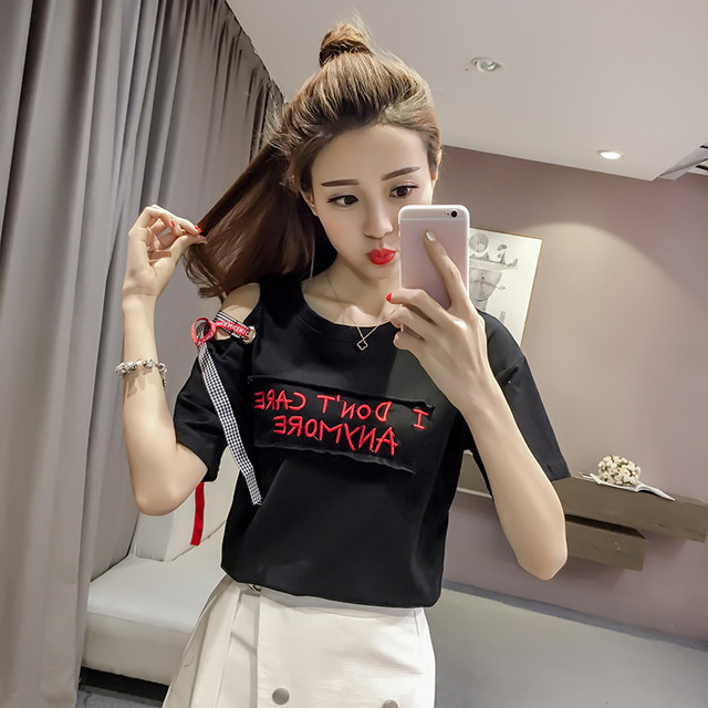 Summer new loose large size short sleeve T -shirt female half -sleeved ...