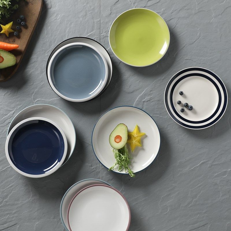 Artist Ceramics Simple Disk Furniture Disk Creative West Food Disk ...