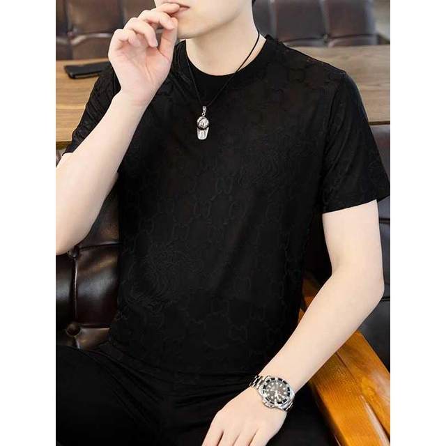 Clear warehouse leakage foreign trade ice silk short -sleeved men's T ...