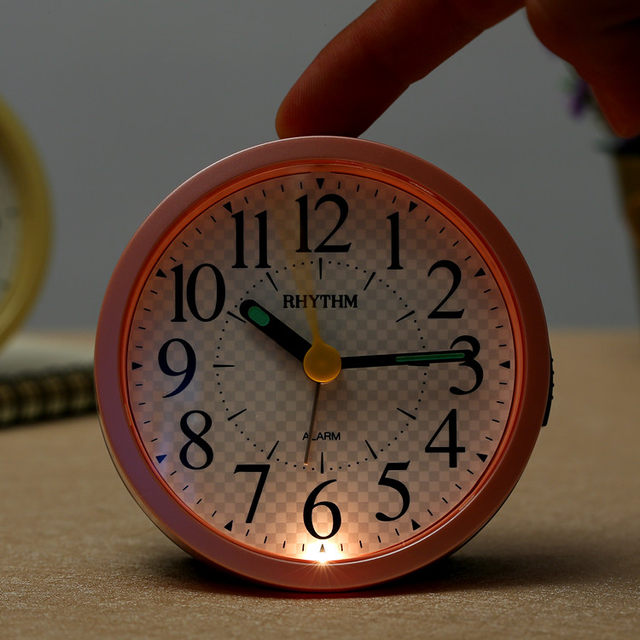 Genuine RHYTHM Japanese clock silent sweep seconds small alarm clock ...