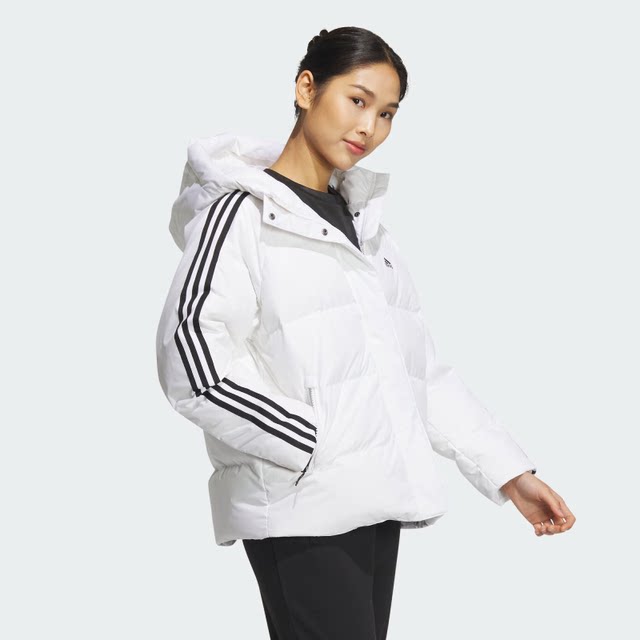 adidas Adidas hooded down jacket women's winter new loose sports three ...