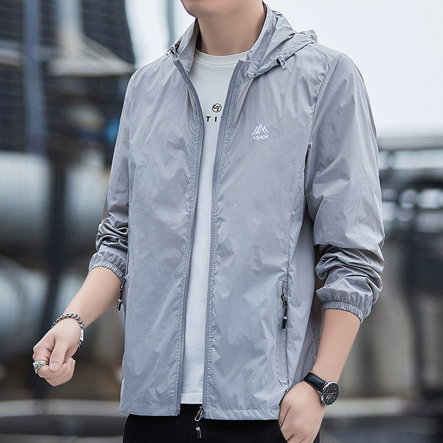 Sunscreen men's ice silk anti-ultraviolet skin jacket summer thin ...
