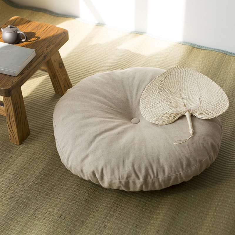 Light Rice Linen Futon Cushion - Washable Tatami Mat