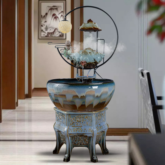 Jingdezhen ceramic fish tank large flowing fountain cycle creative ...