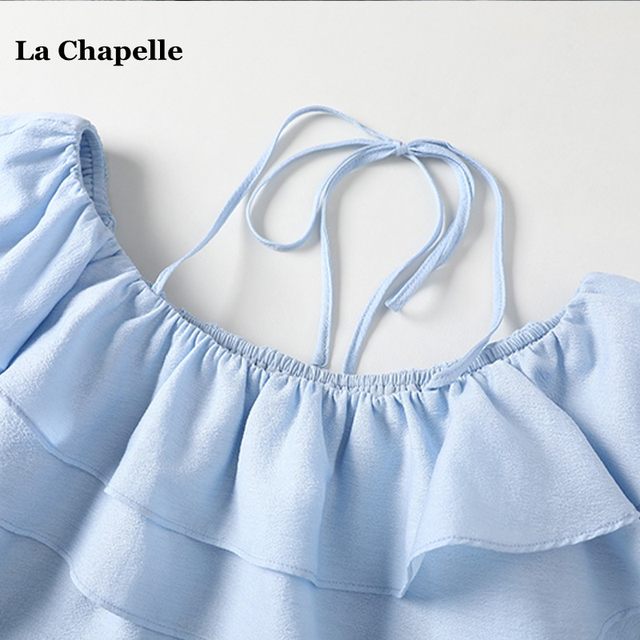 LaChapelle/LaChapelle Summer Vacation Ruffled Backless Shirt Feminine ...