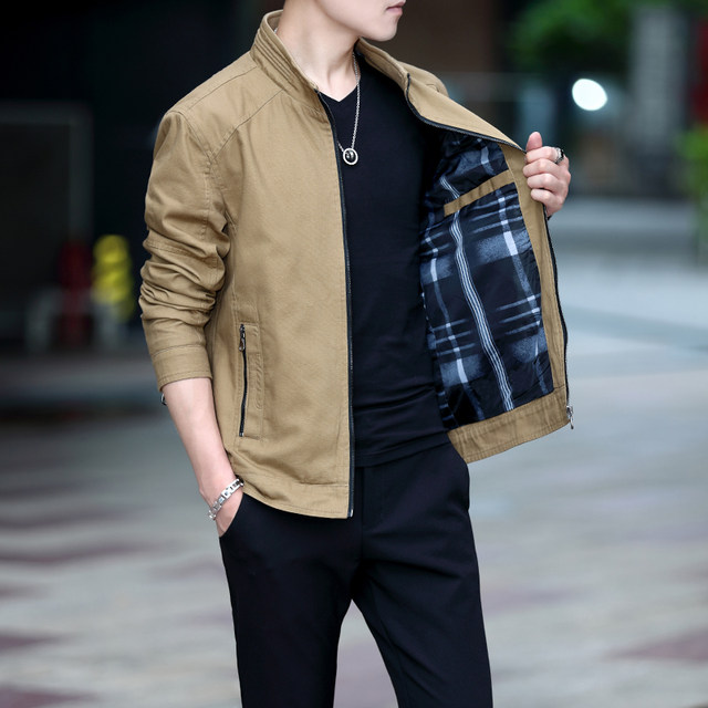 2024 Spring and Autumn New Men's Jacket Pure Cotton Young Dad Jacket ...