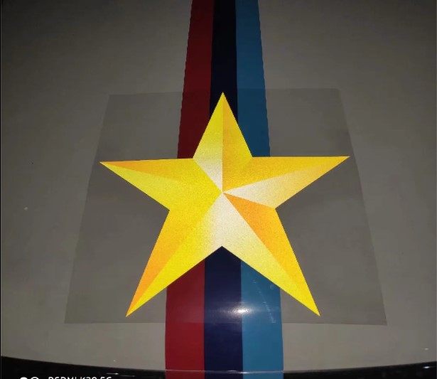 Five-pointed star stickers, personalized and creative red flag car ...