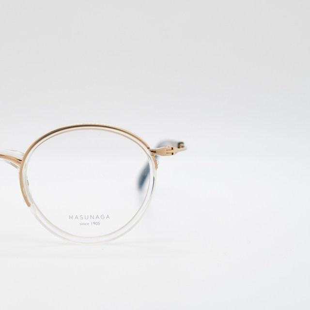 MASUNAGA Masunaga Japanese handmade GMS-116 transparent plate round frame myopia glasses