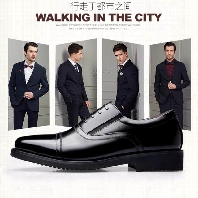 Yierkang leather shoes three-joint officer leather shoes men's genuine ...
