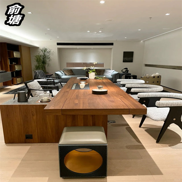 Italian North American black walnut designer high-end tea table and ...