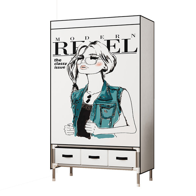 Wardrobe simple single cloth wardrobe modern simple thickened steel ...