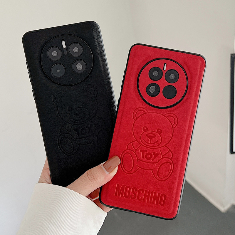 Trendy Moschino Teddy Bear Suitable for Honor Phone Case Genuine Leather Magic4Pro Full Coverage ...
