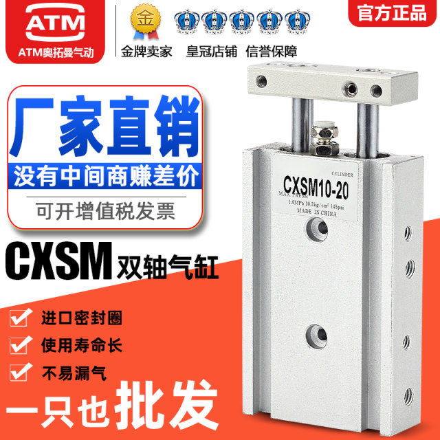 TR small pneumatic double-axis double-rod cylinder CXSM10/15/20/25/32-20x30x40x50x75X100