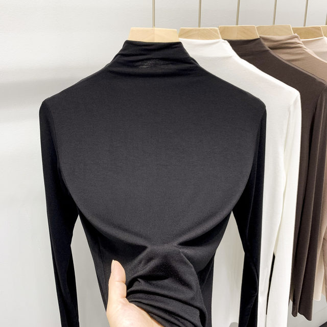 2023 spring and summer modal bottoming shirt for women, half turtleneck ...