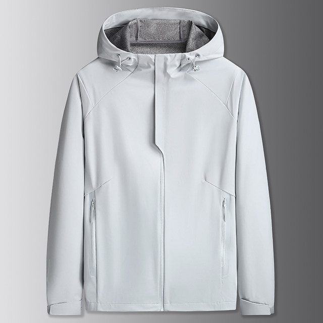 Raglan sleeve hooded jacket men's large size autumn single layer soft ...