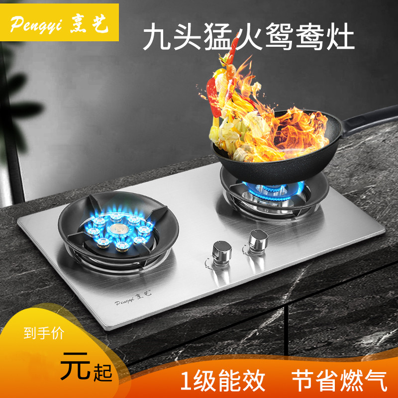 Cooking 2 Burner Stainless Steel Gas Stove - Household LPG/Natural Gas ...
