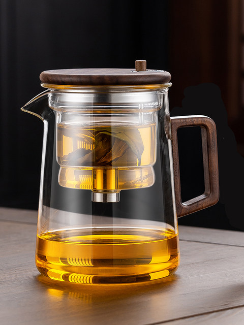 2024 new elegant cup teapot glass liner walnut thickened tea water ...