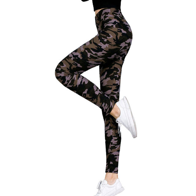 Women's Spring and Autumn Thin Camouflage Leggings Outer Wear High ...