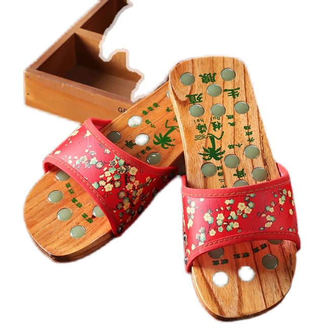 Wood slippers Male casual wooden cricket Chinese style couple wooden ...