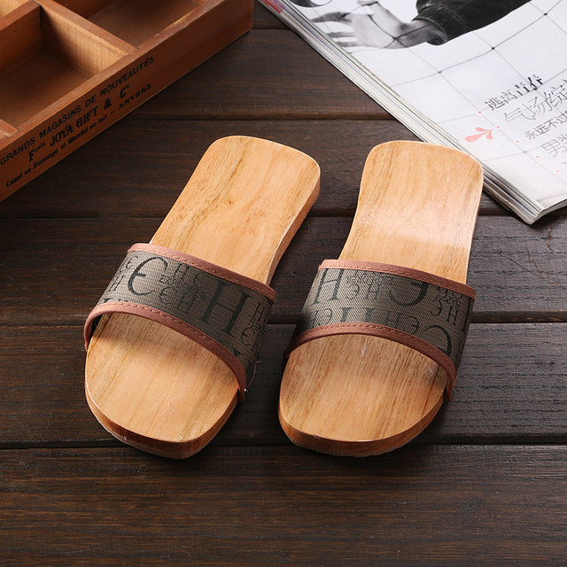 Wood slippers Male casual wooden cricket Chinese style couple wooden ...