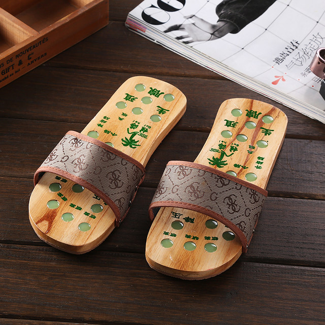 Wood slippers Male casual wooden cricket Chinese style couple wooden ...