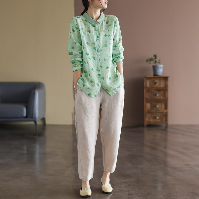 Foreign trade order, Italian export sample, floral ramie top, loose ...