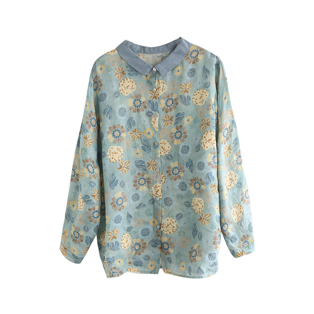 Foreign trade order, Italian export sample, floral ramie top, loose ...