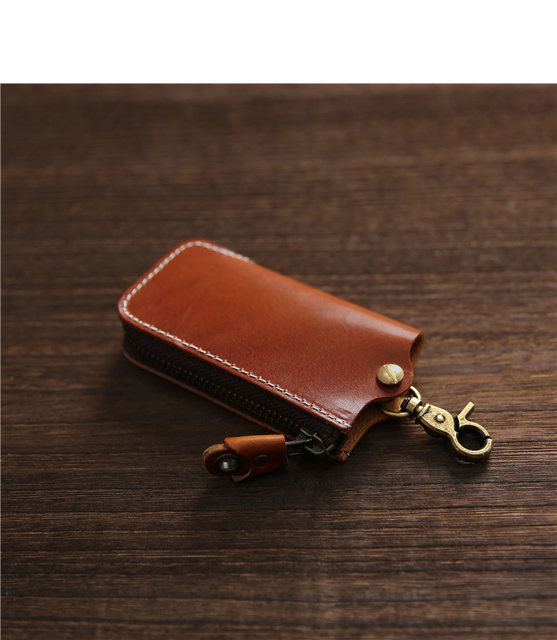 Men's retro first-layer cowhide car key bag, women's waist-hanging ...