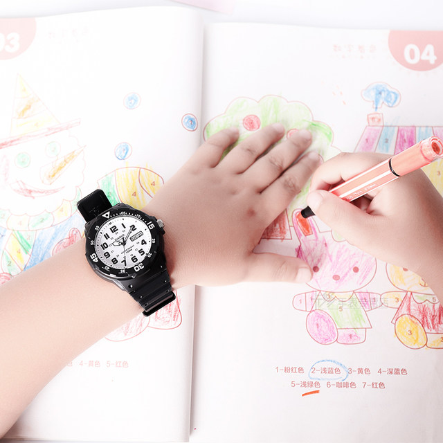Casio children's watch male and female casio small black watch sports ...