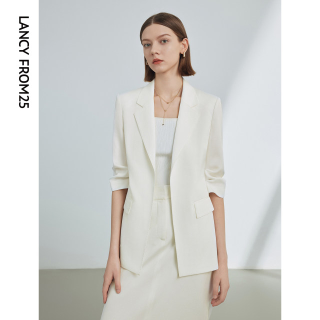 Langzi French high-end temperament professional design suit jacket 2024 summer new casual suit ...