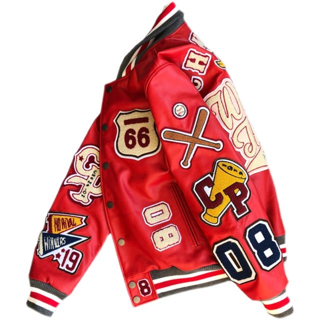 Spring and Autumn New Genuine Leather Baseball Jacket Men's Casual ...