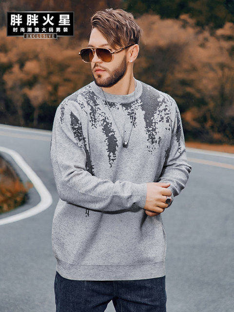 Fat Mars plus size men's clothing Fat man's autumn loose versatile ...